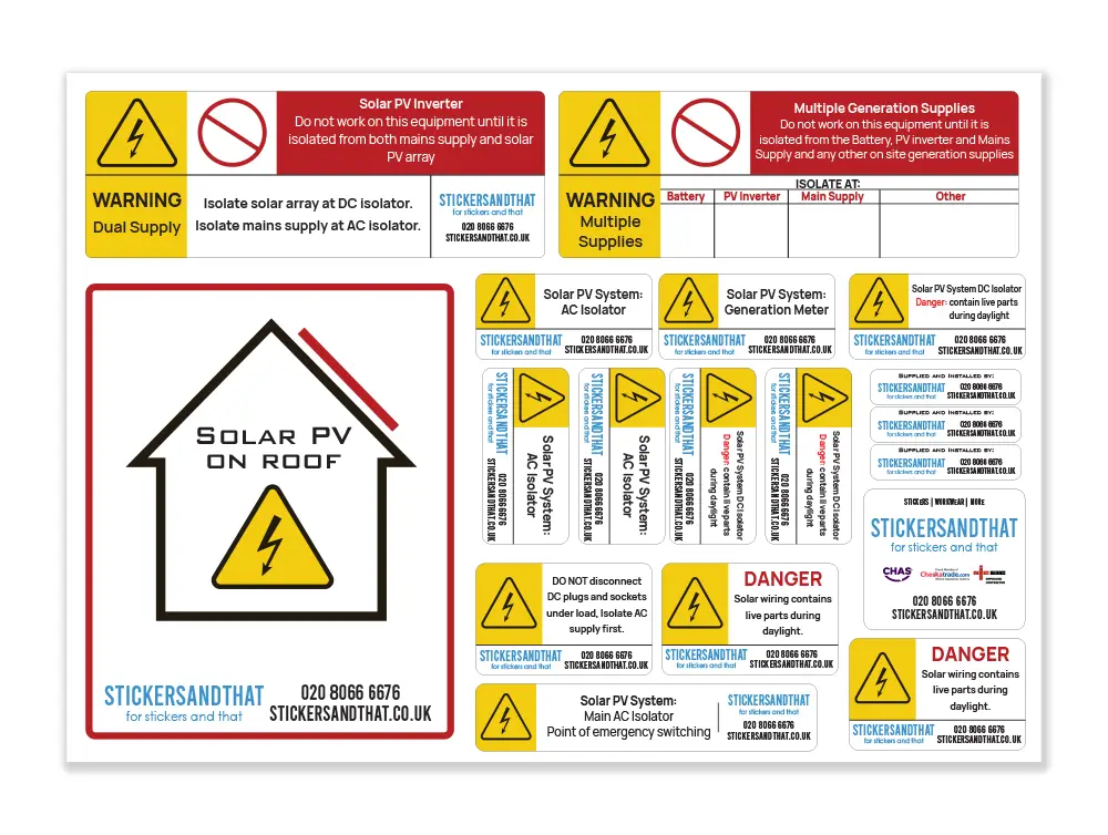Solar PV Label Pack - StickersAndThat