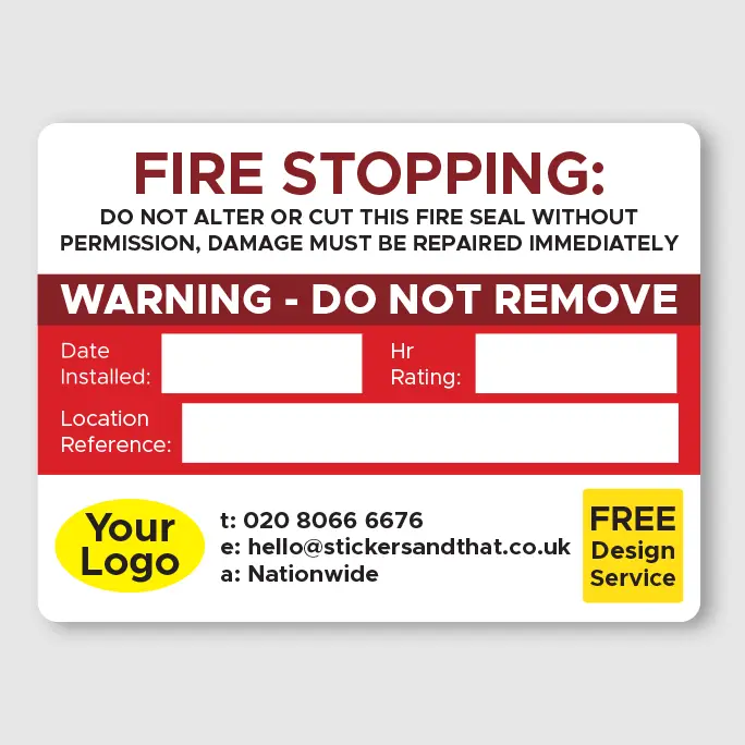 Custom Fire Stopping Stickers - StickersAndThat